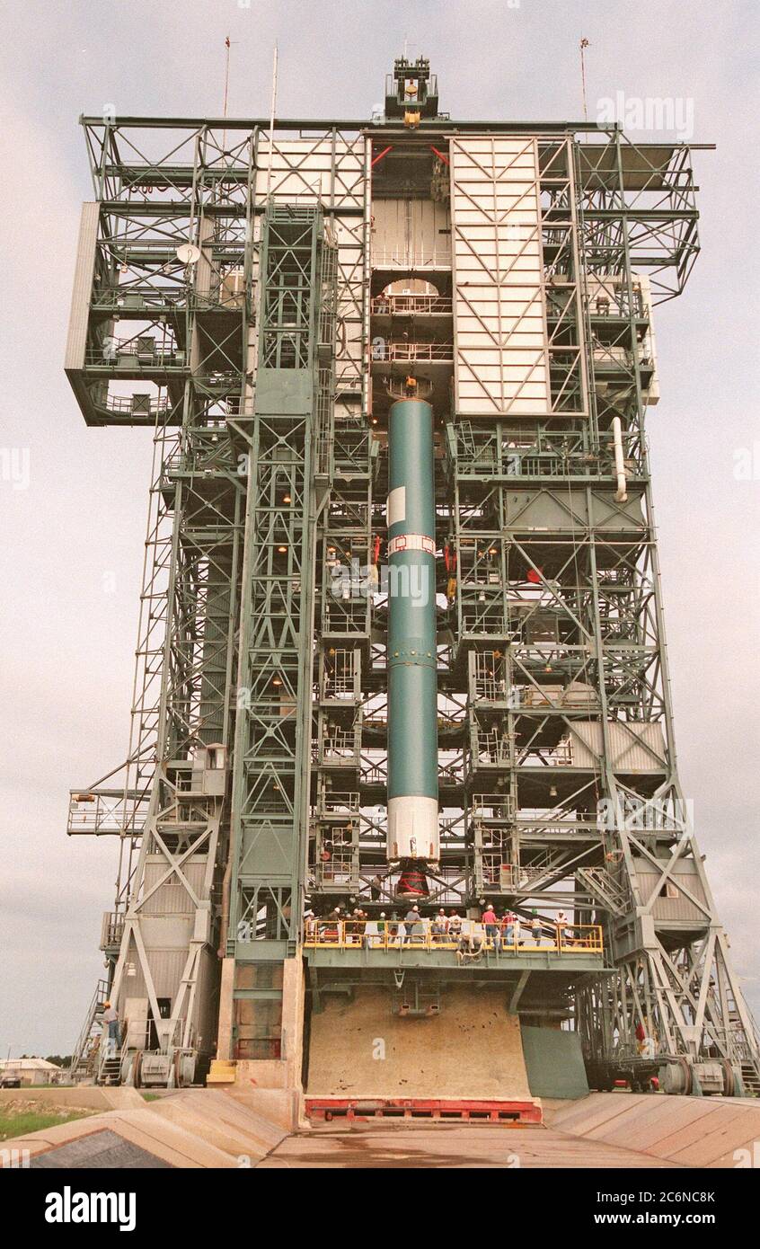 The first stage of Boeing's Delta 7326 rocket, which will be used to launch the Deep Space 1 ...