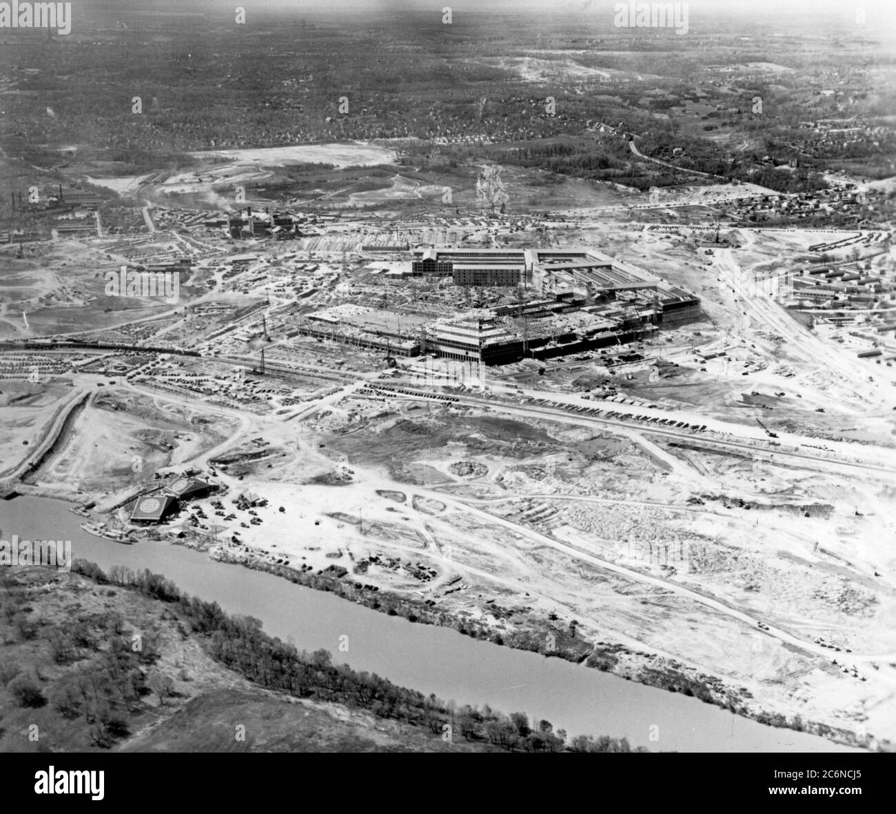 Four of the fives sides of the Pentagon building come into shape during ...
