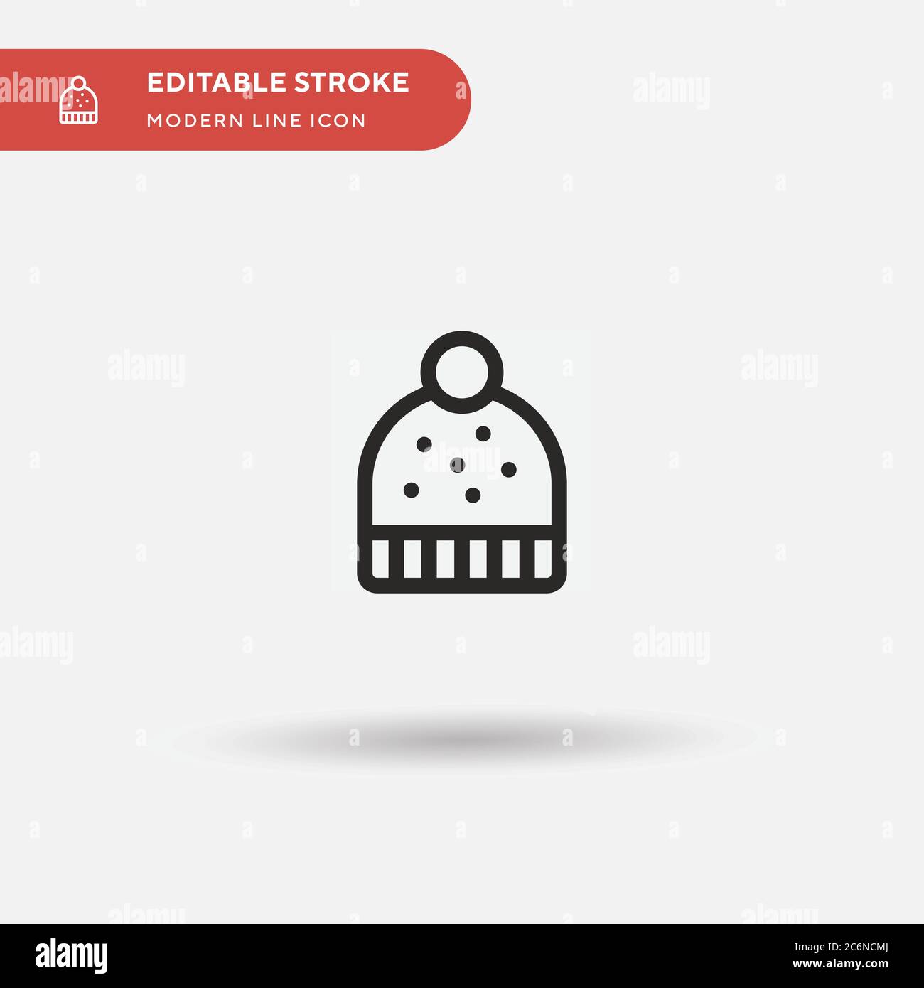 Winter Hat Simple vector icon. Illustration symbol design template for ...