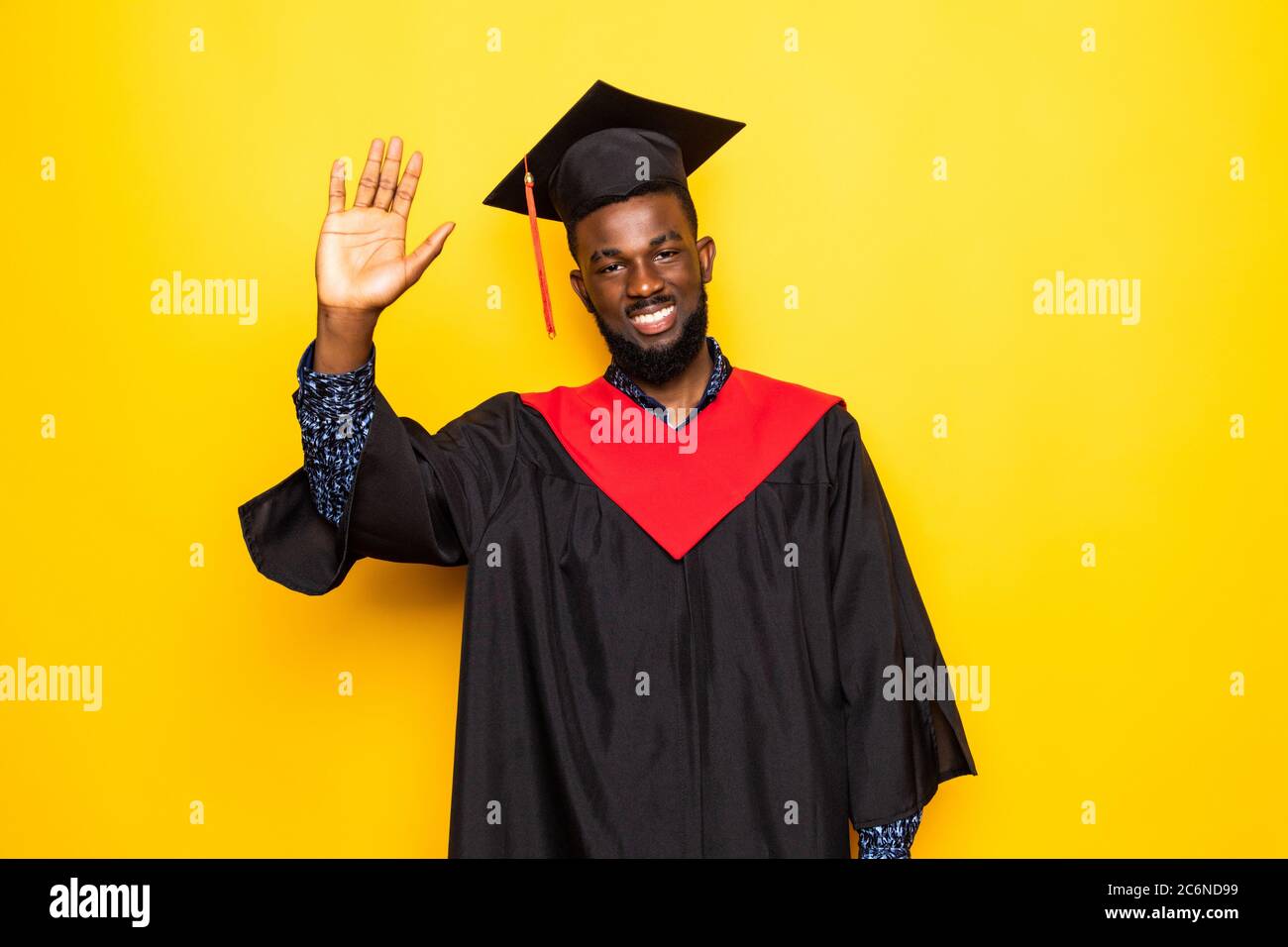 Excited young college student waving hi-res stock photography and ...