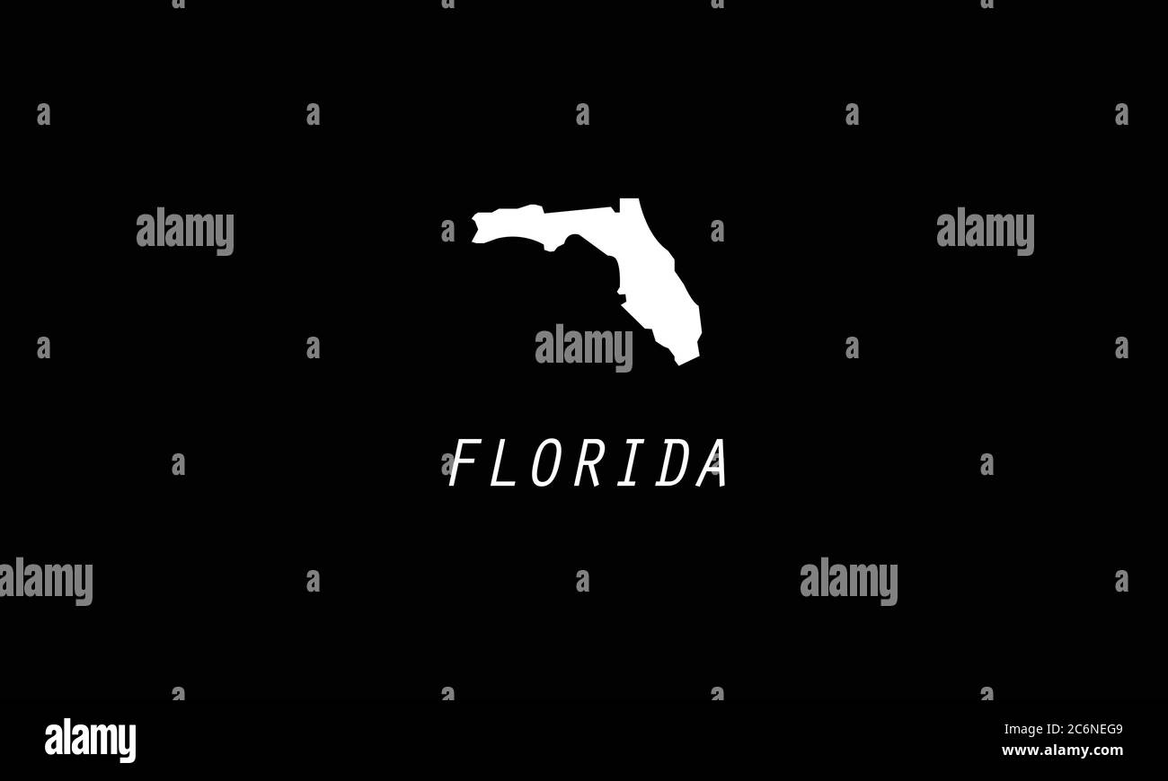Florida map outline U.S. state vector illustration Stock Vector Image ...