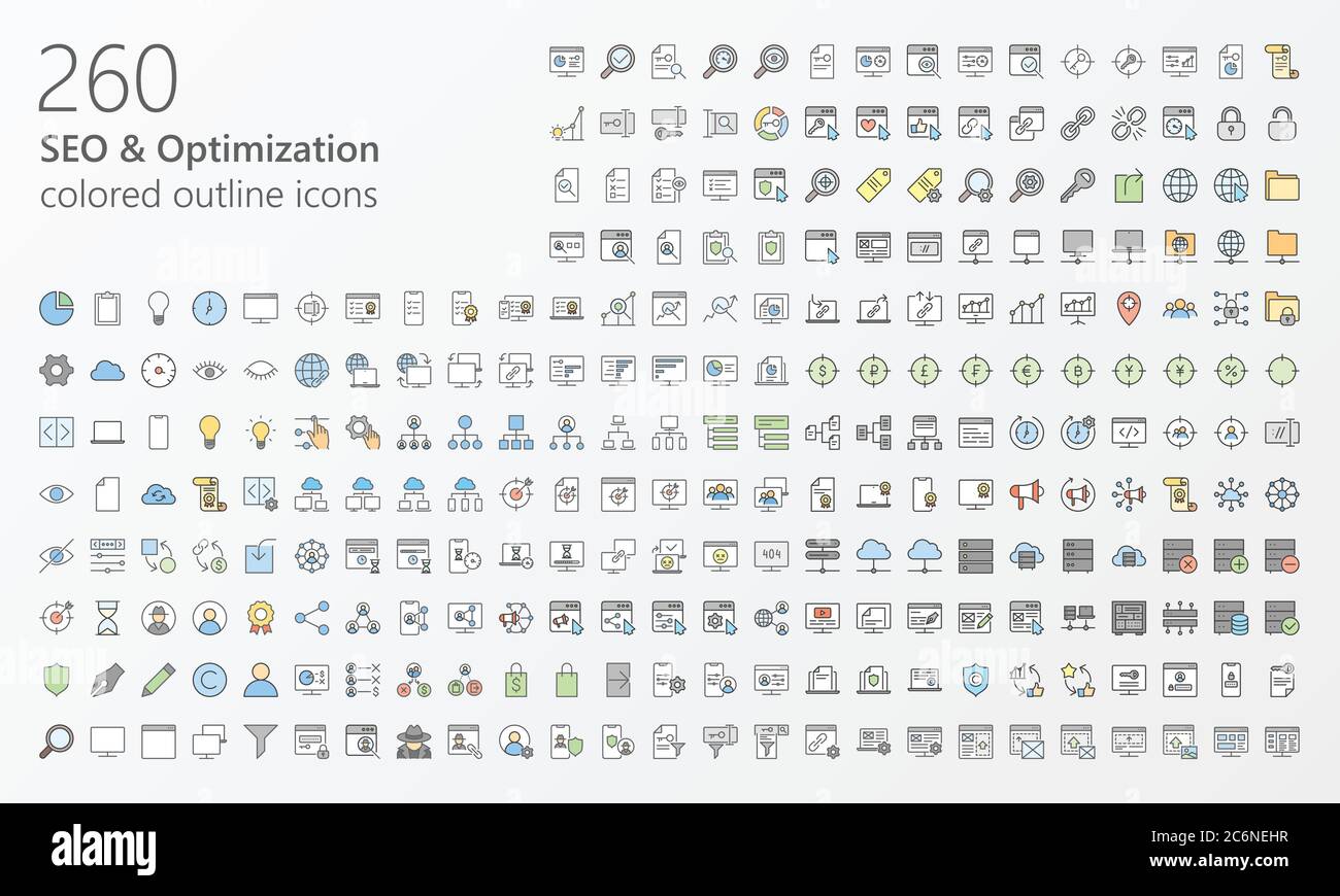 Business icons outline vectors hi-res stock photography and images - Alamy