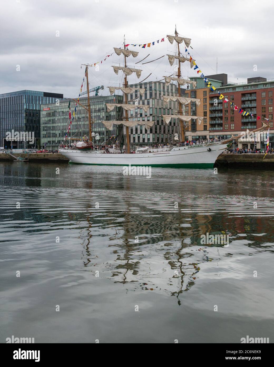DUBLIN, IRELAND - SEP 08 2019: Mexican sailing ship ARM Cuauhtemoc in ...