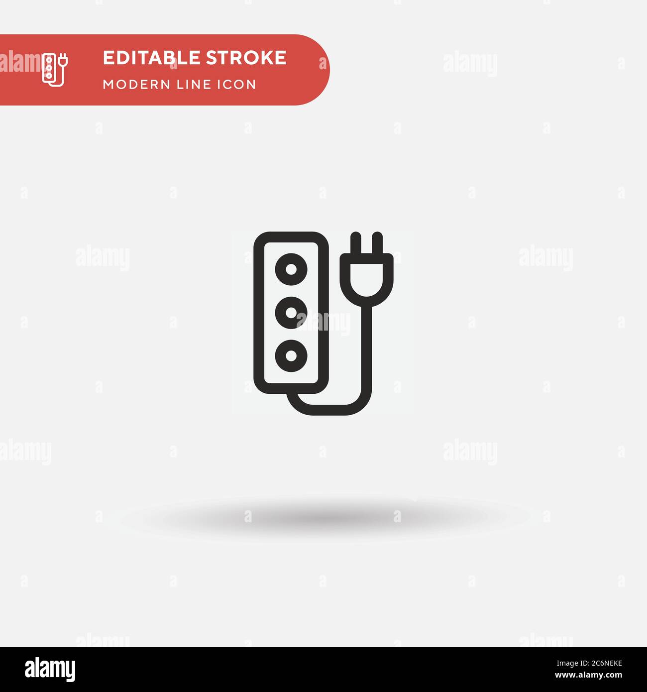 Extension Cord Simple vector icon. Illustration symbol design template ...
