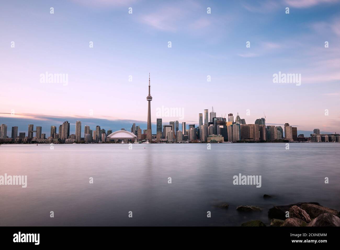 Toronto skyline with Lake Ontario in the foreground, as seen from ...