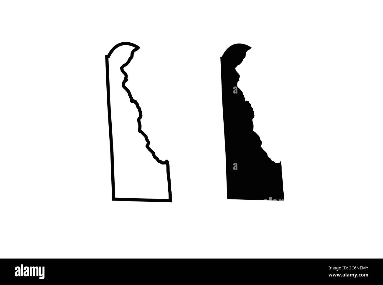 Delaware map outline U.S. state vector illustration Stock Vector Image ...