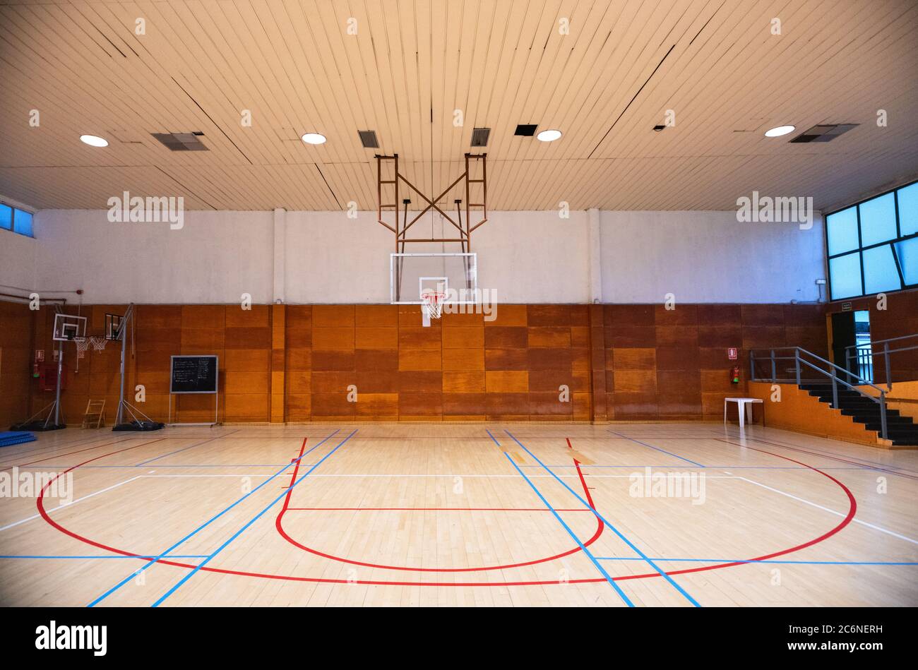 Wide-angle view of a basketball hoop Stock Photo - Alamy