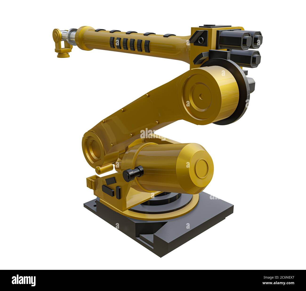 Yellow robot arm for industry Stock Photo - Alamy