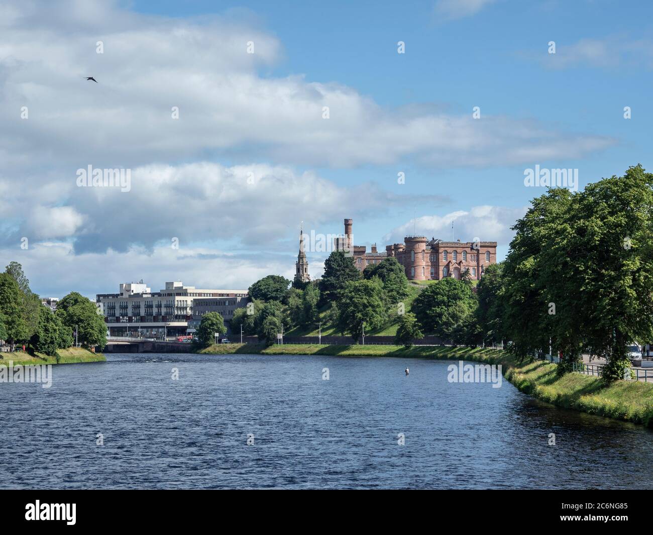 Inverness Castle from the River Ness, Inverness, Highland, Scotland ...