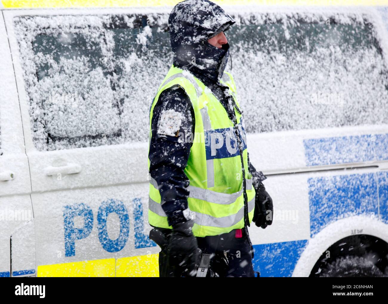 The traffic police have routine checks out in the snowstorm Photo by ...