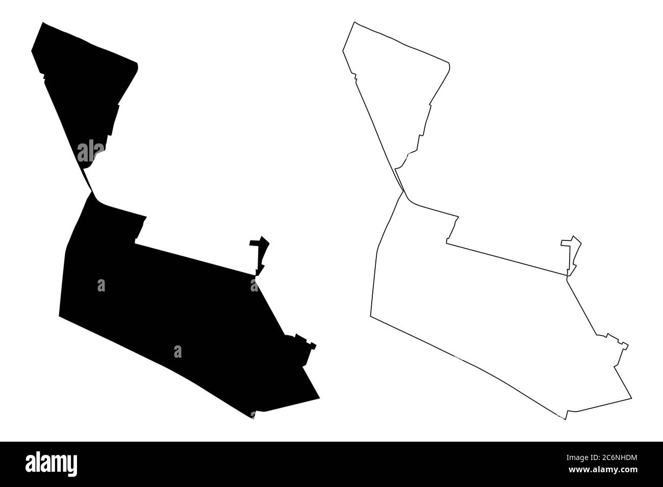 Ciudad Nezahualcoyotl City (United Mexican States, Mexico) map vector ...