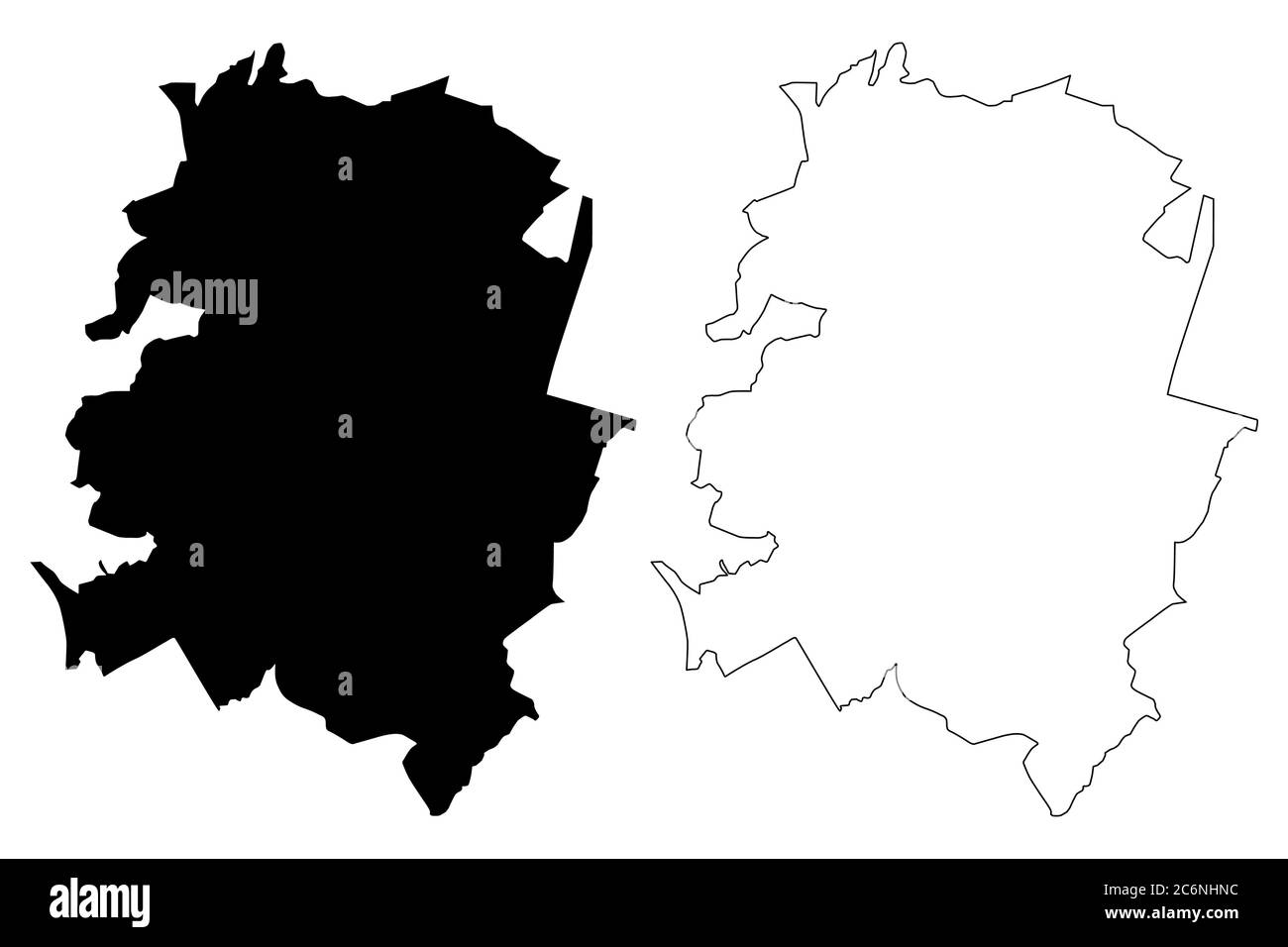 Naucalpan City (United Mexican States, Mexico) map vector illustration ...