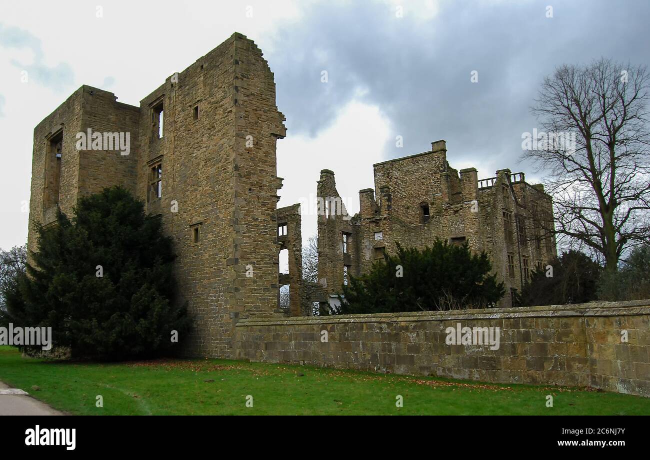 The ruins of the Hardwick Old Hall in Derbyshire, UK Stock Photo - Alamy