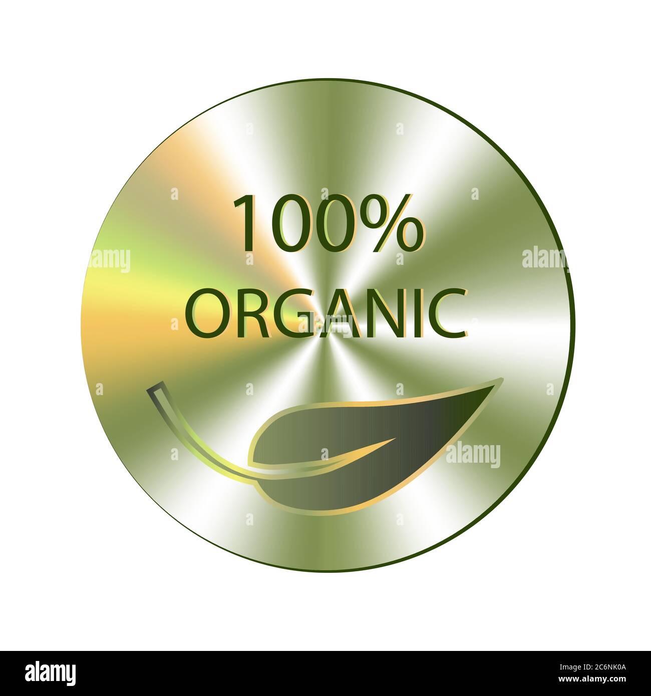 Organic hologram emblem. Green icon, sign, mark, sticker. Vector ...