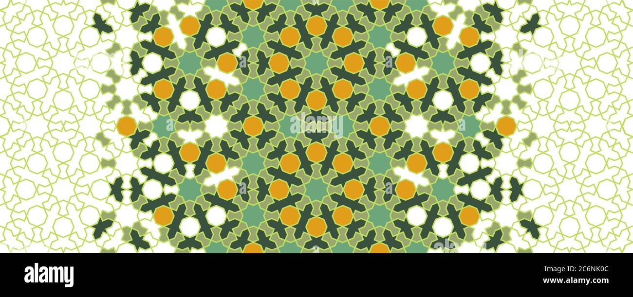 Morocco green osaic wallpaper,repeating vector border, pattern ...