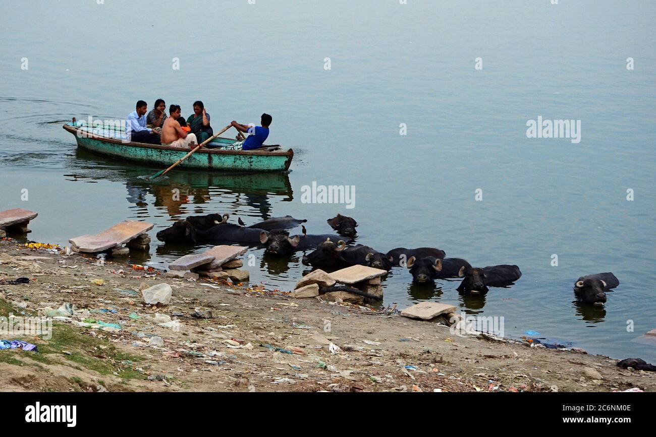Ghats in Varanasi are riverfront steps leading to the banks of the ...