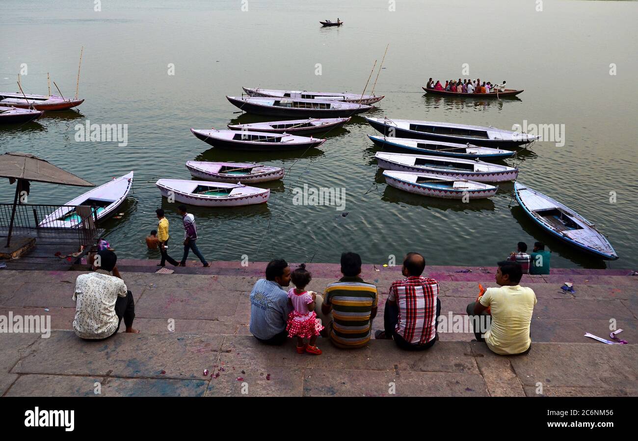 Ghats in Varanasi are riverfront steps leading to the banks of the ...