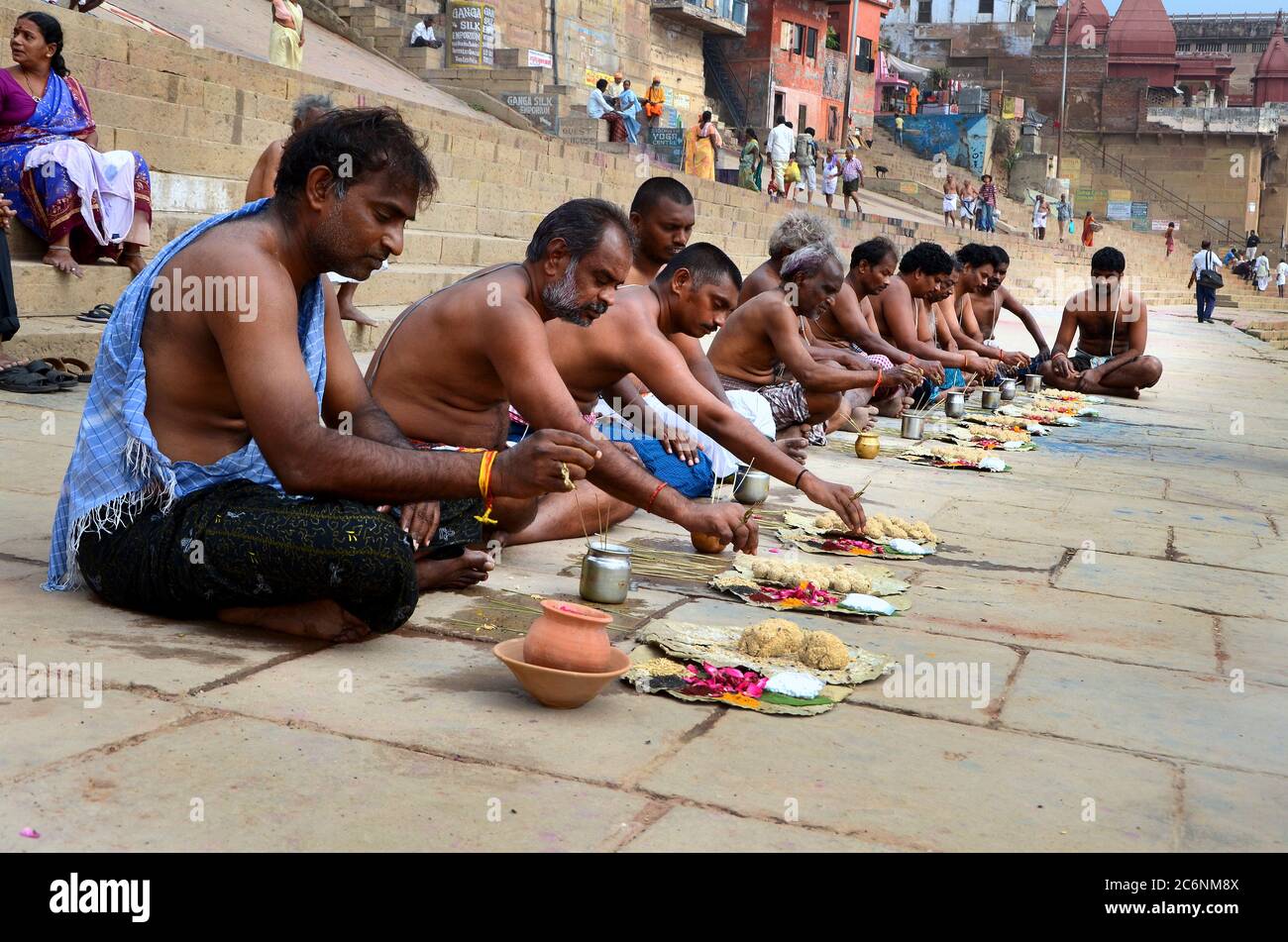 Ghats in Varanasi are riverfront steps leading to the banks of the ...