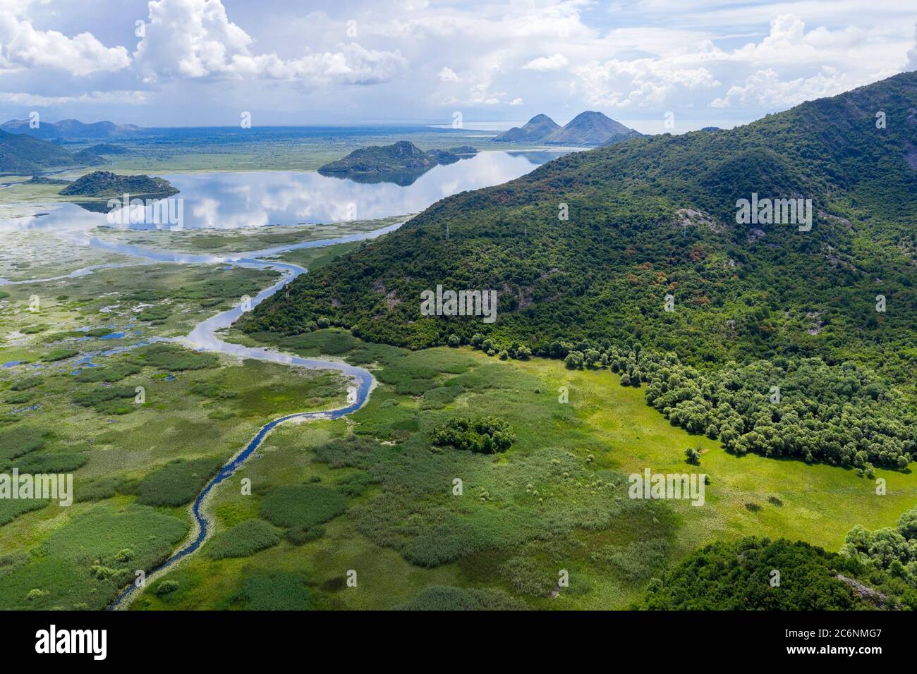 Aerial view, panoramic view of Lake Skadar, Montenegro Stock Photo - Alamy