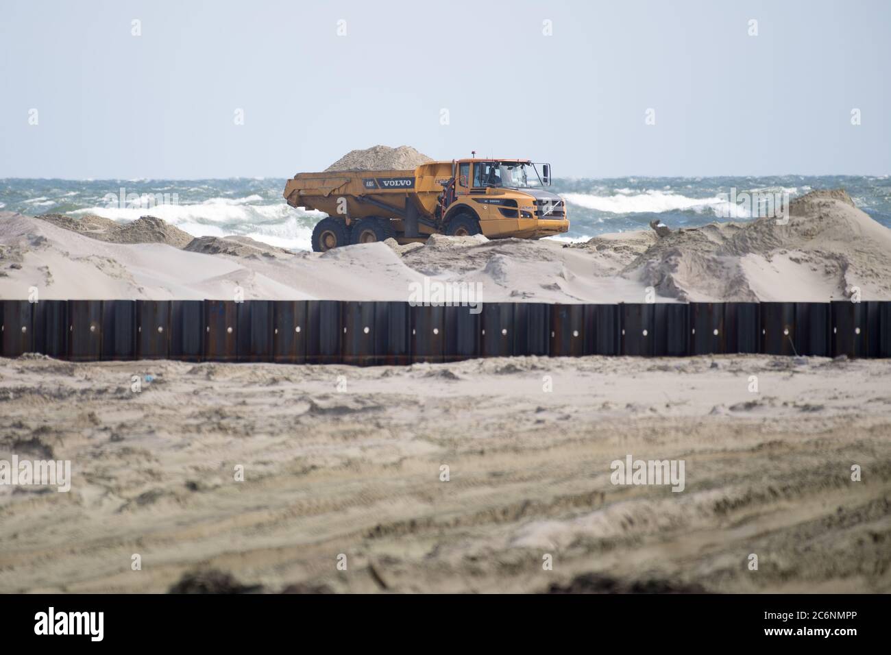Construction site on the Vistula Spit canal which connect port of ...