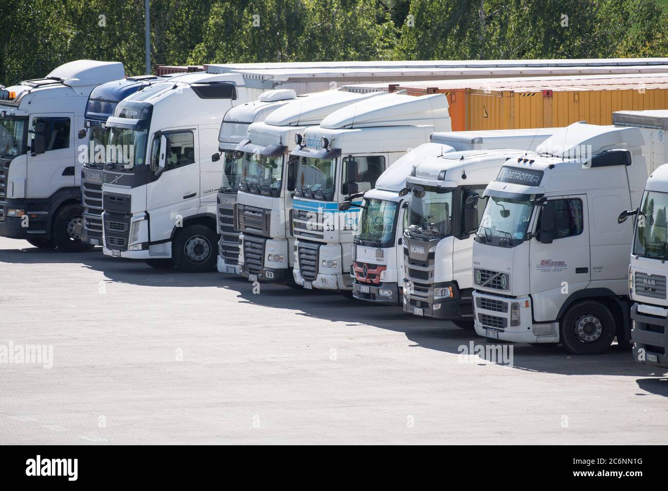 Truck parking lots hi-res stock photography and images - Alamy