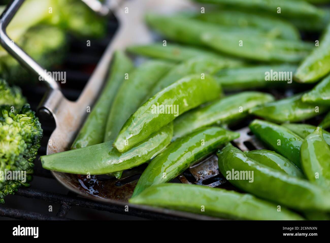 Close-up of grilled green vegetables Stock Photo - Alamy