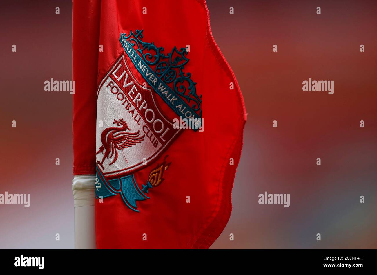A general view of a Liverpool corner flag during the Premier League ...