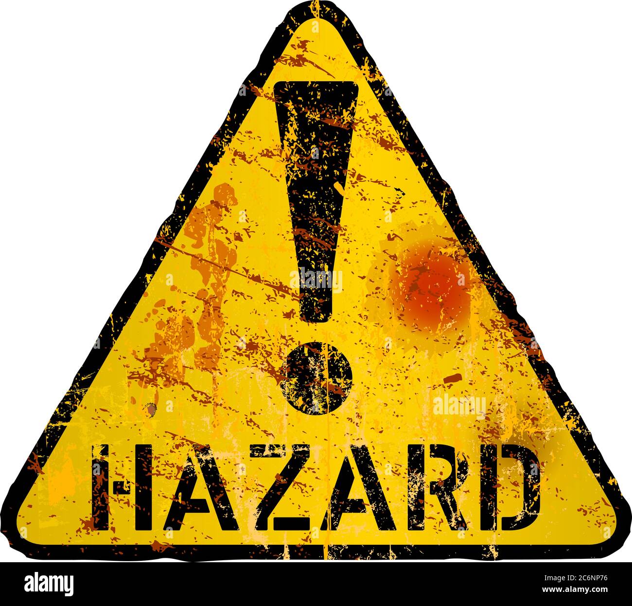 grungy hazard, risk, danger warning sign sign, vector illustration ...