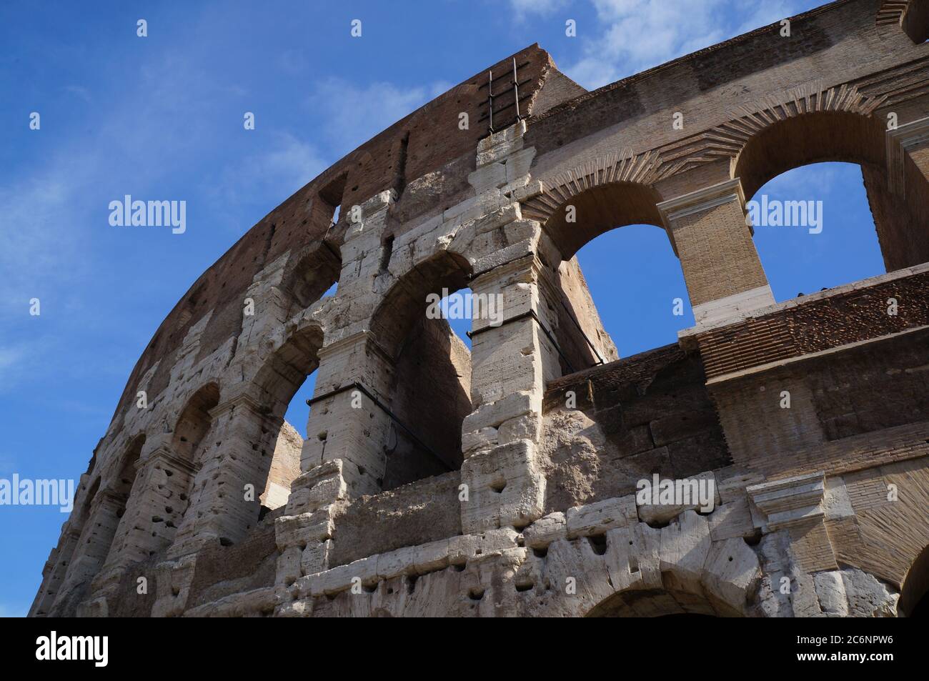 Wall of Colosseum in Rome, exterior Stock Photo - Alamy
