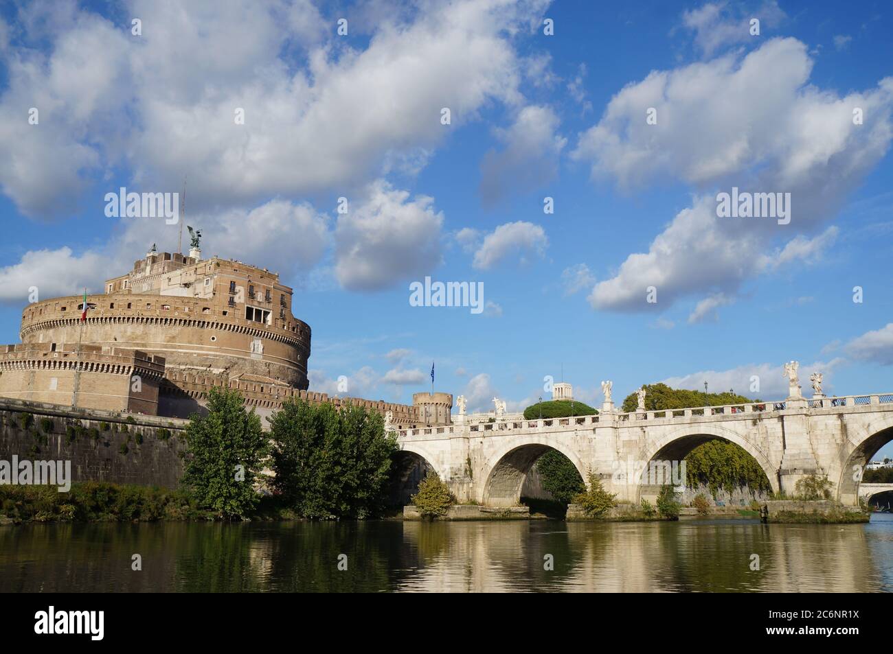 The bridge of Victor Emmanuel the Second and Saint Angel Castle in Rome ...