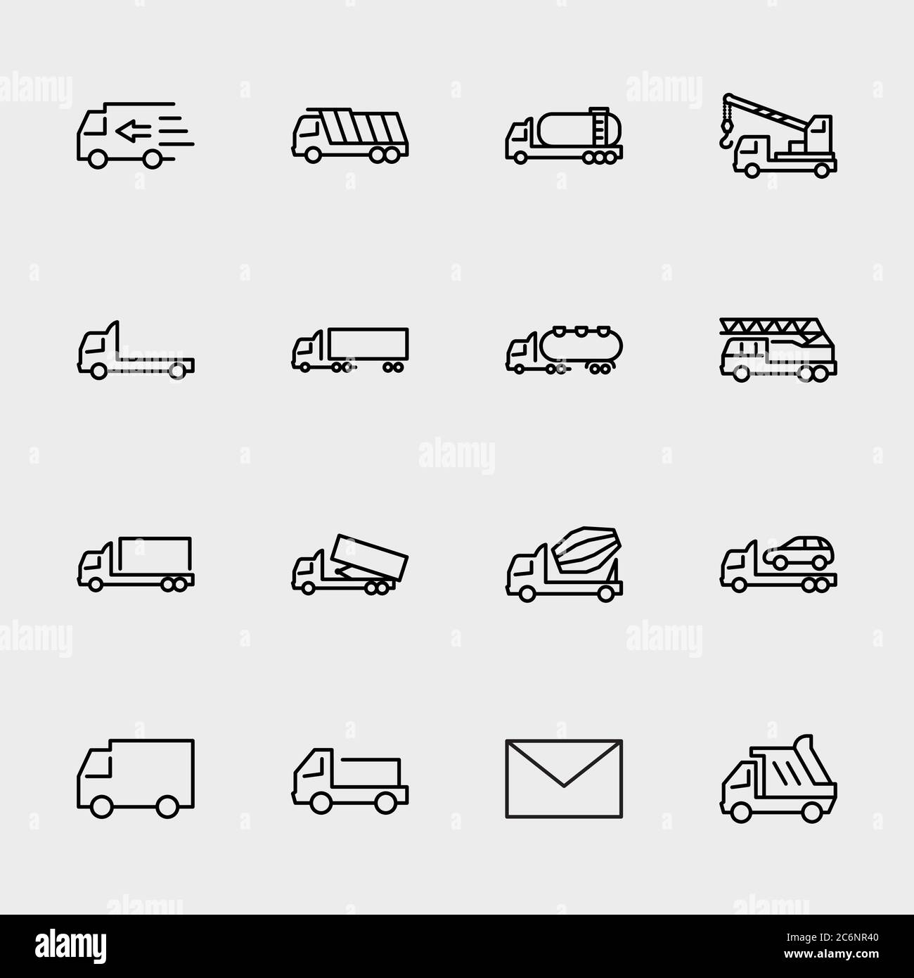 Truck Transport Line Icons. Icon Truck, Transportation Delivery. Editable Stroke Stock Vector ...