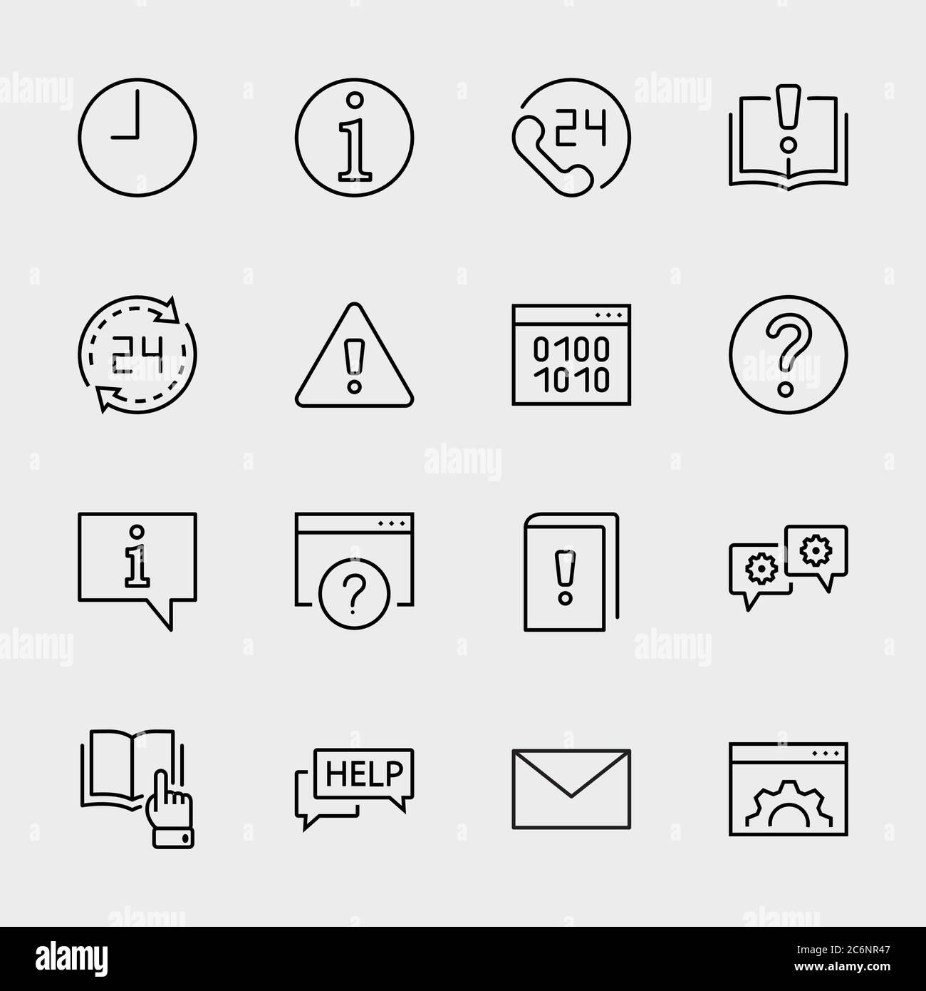 Help Support Line Icons. Icons, Book, Online Help, Tech Support ...