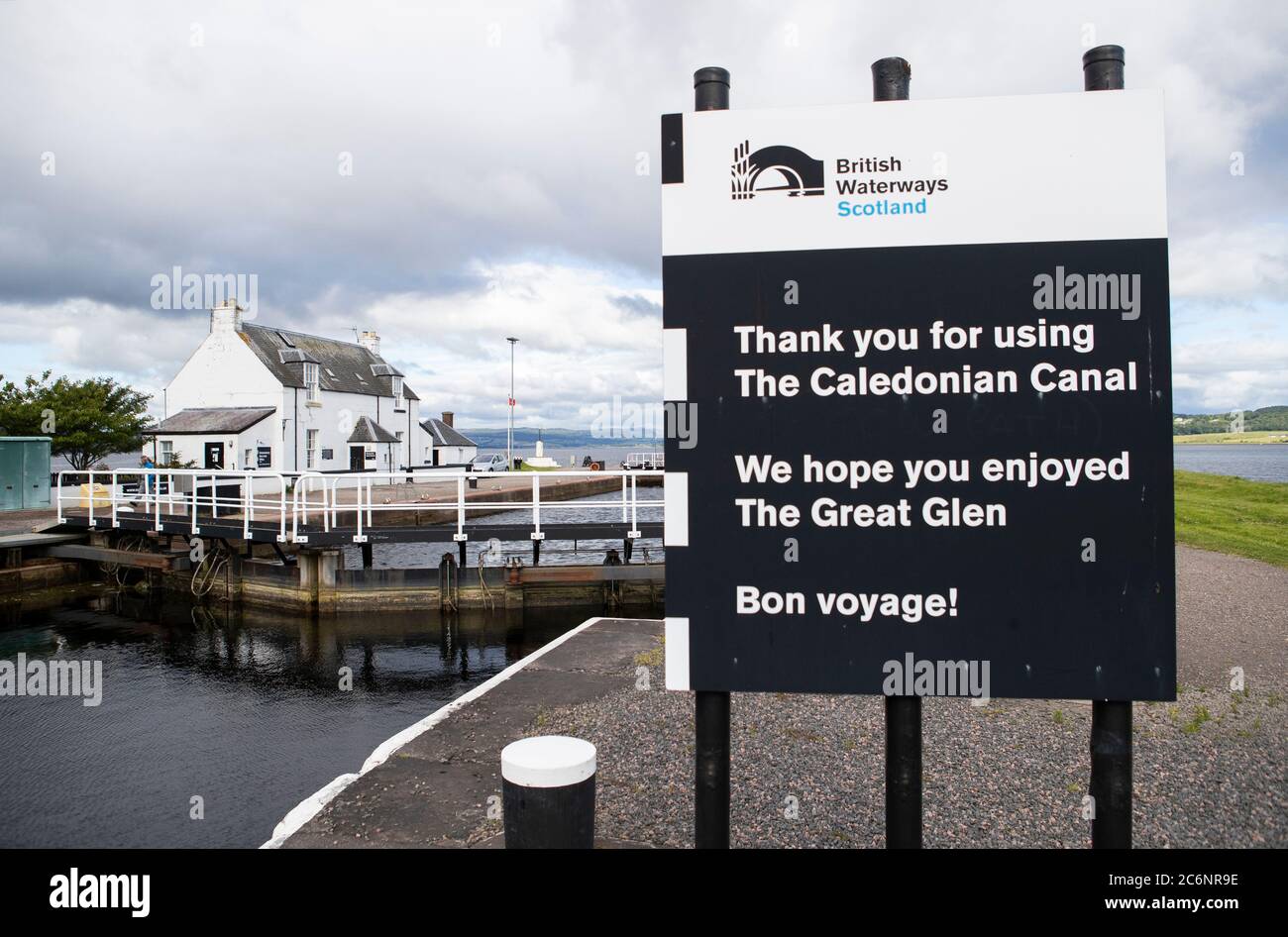Sea Lock House at the entrance to the Caledonian Canal at Clachnaharry ...