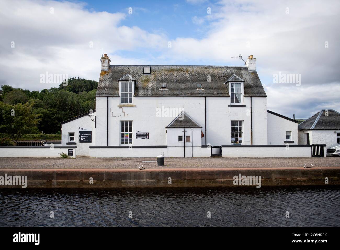 Sea Lock House at the entrance to the Caledonian Canal at Clachnaharry ...