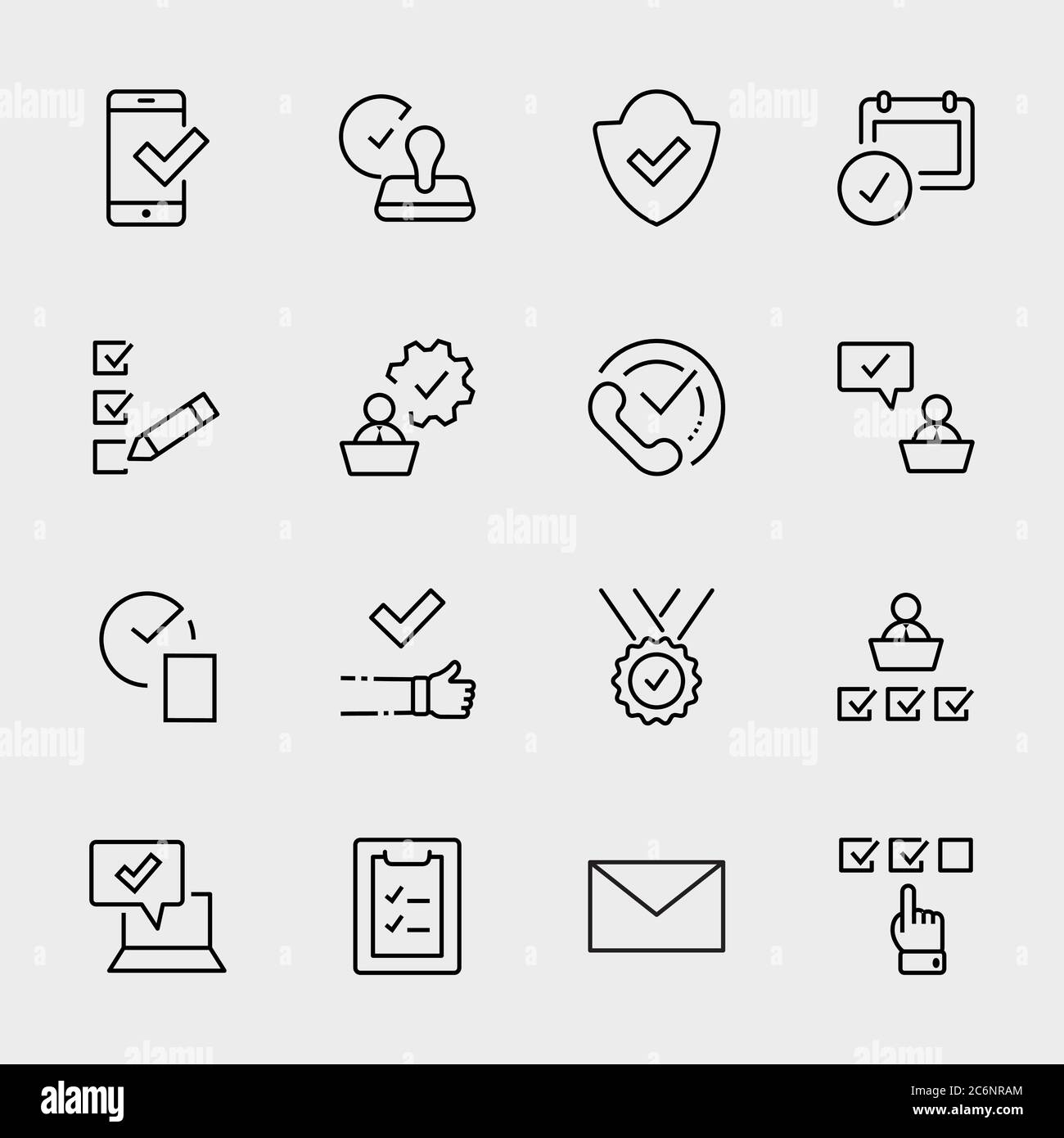 Line icons checkmark quality Stock Vector Images - Alamy