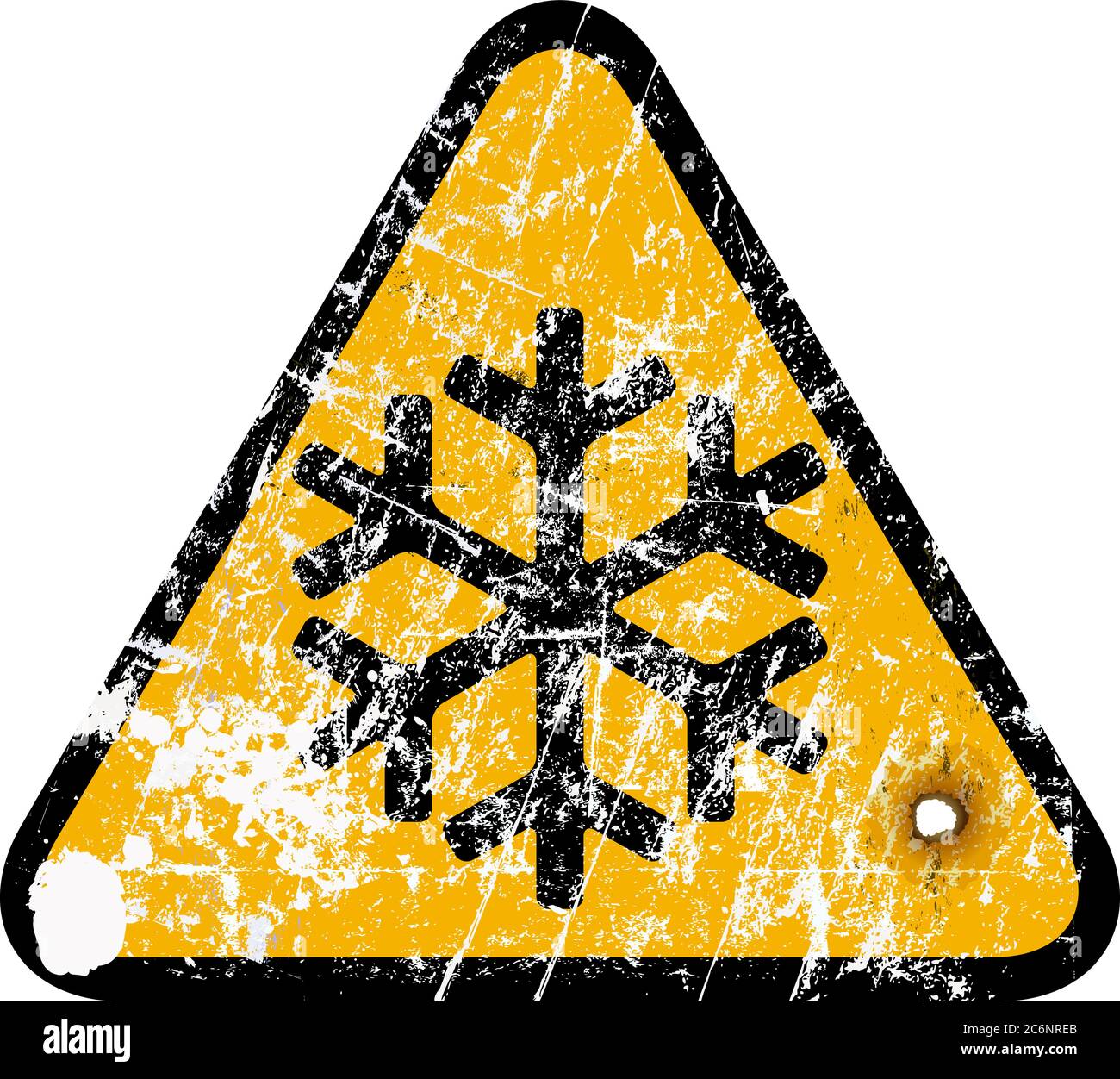 ice warning sign, weathered Stock Vector Image & Art - Alamy