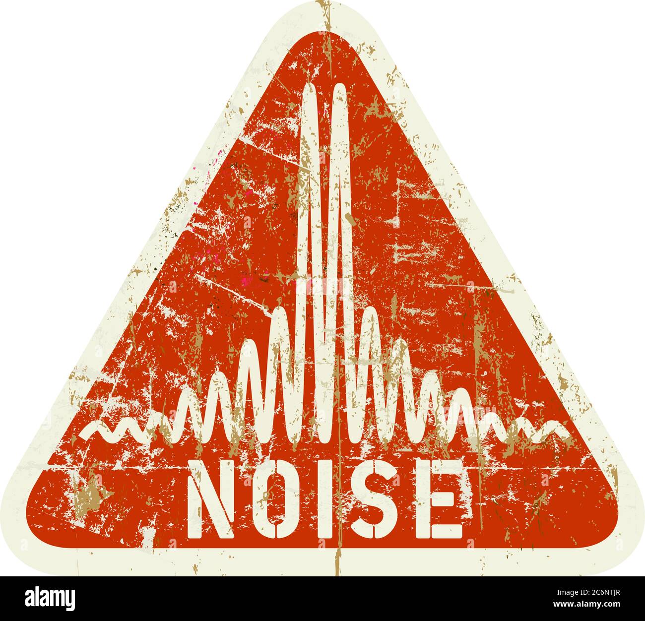 noise warning sign, grungy style, vector illustration Stock Vector ...