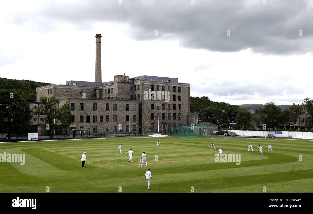 Rawtenstall Third teams Simon Entwistle hits out from the bowling of ...