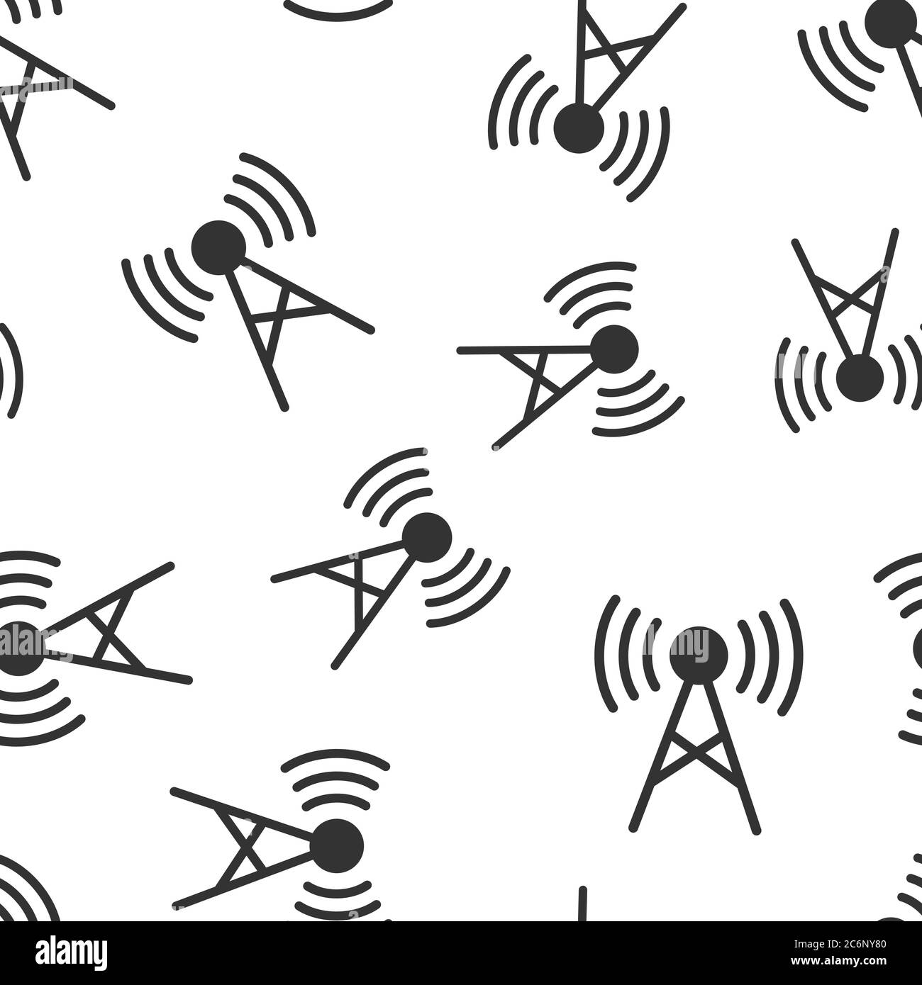 Antenna tower icon in flat style. Broadcasting vector illustration on ...