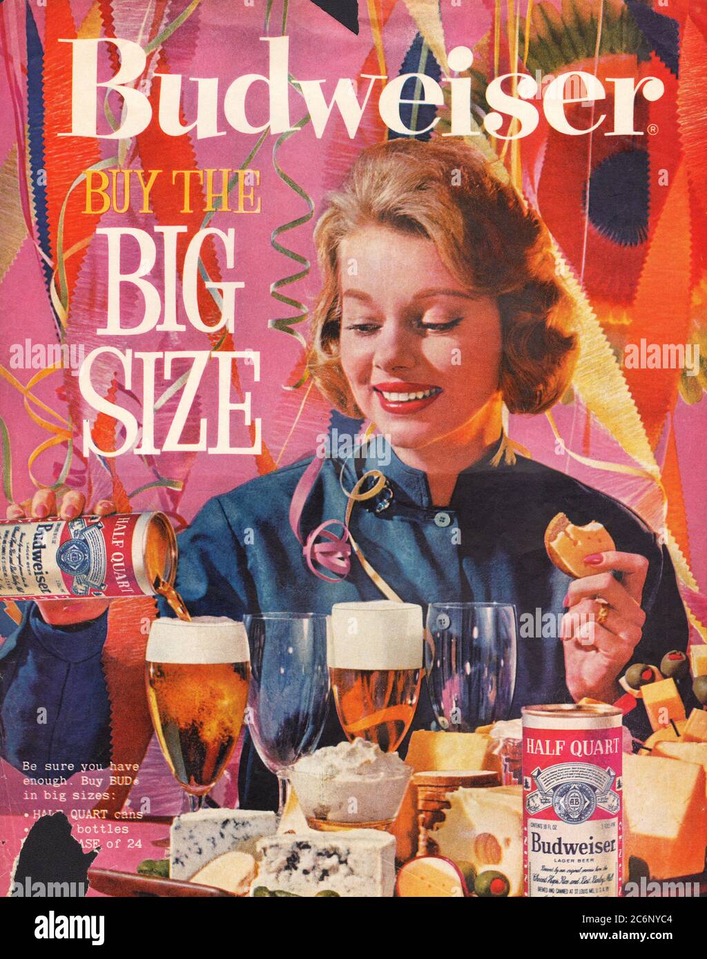 Publicite americaine biere Budweiser 1961 Stock Photo - Alamy