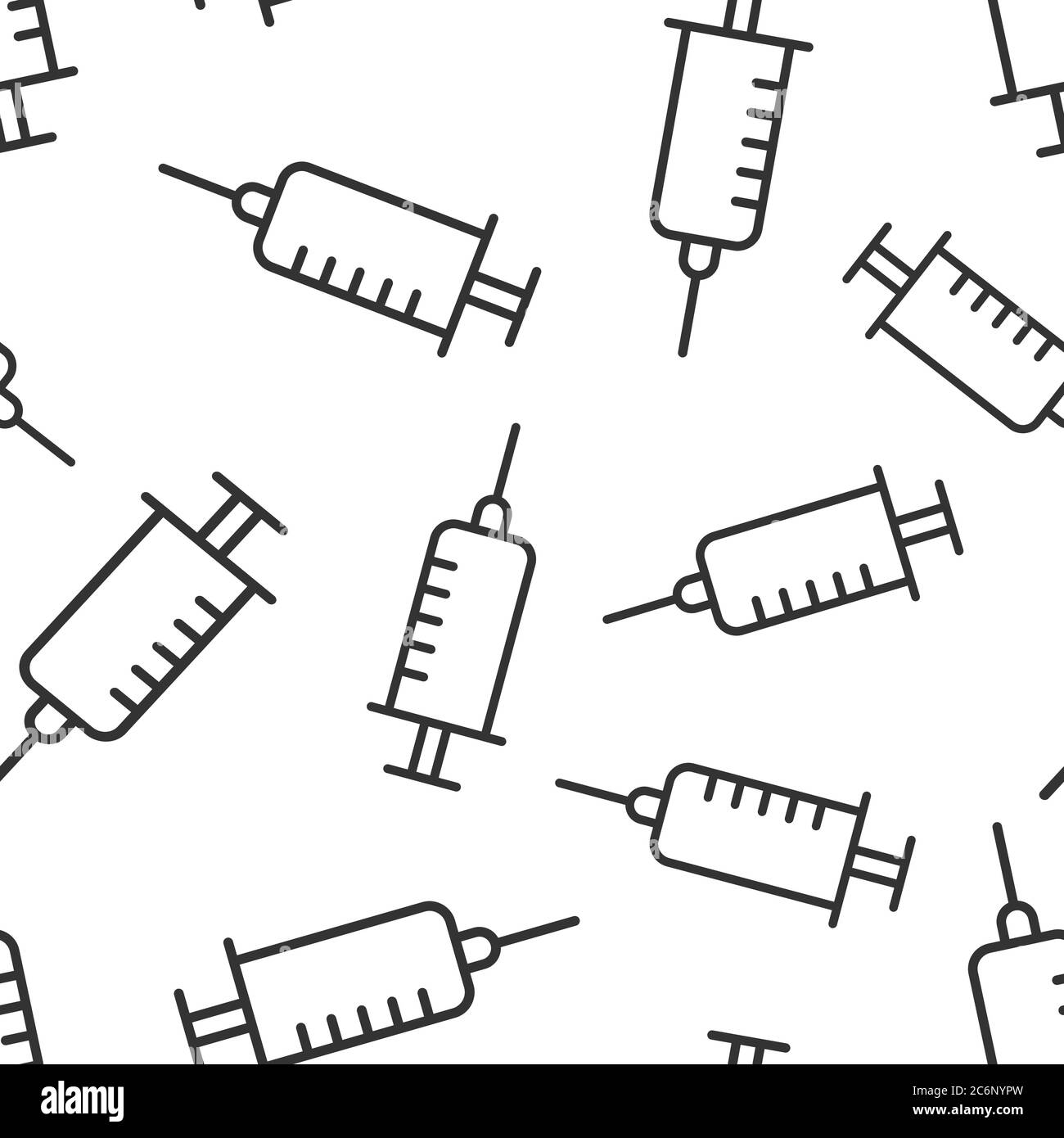 Syringe icon in flat style. Inject needle vector illustration on white ...