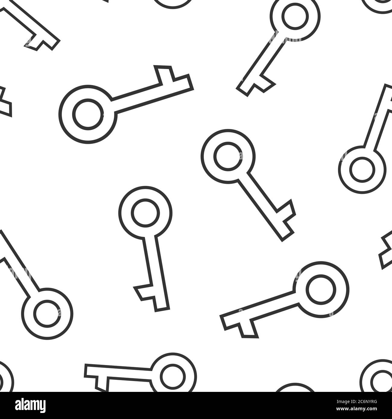 Key icon in flat style. Password vector illustration on white isolated ...