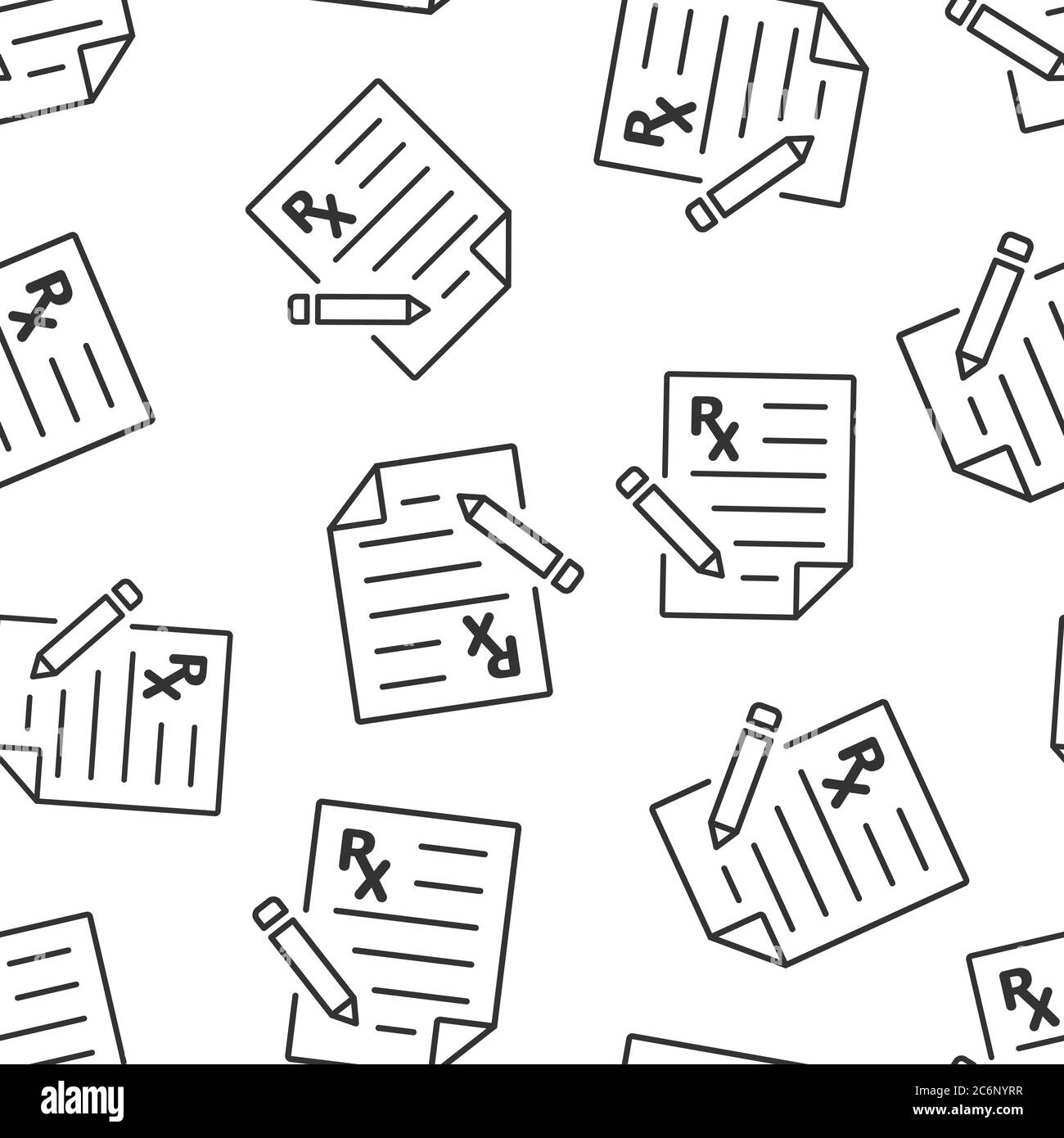 Prescription icon in flat style. Rx document vector illustration on ...