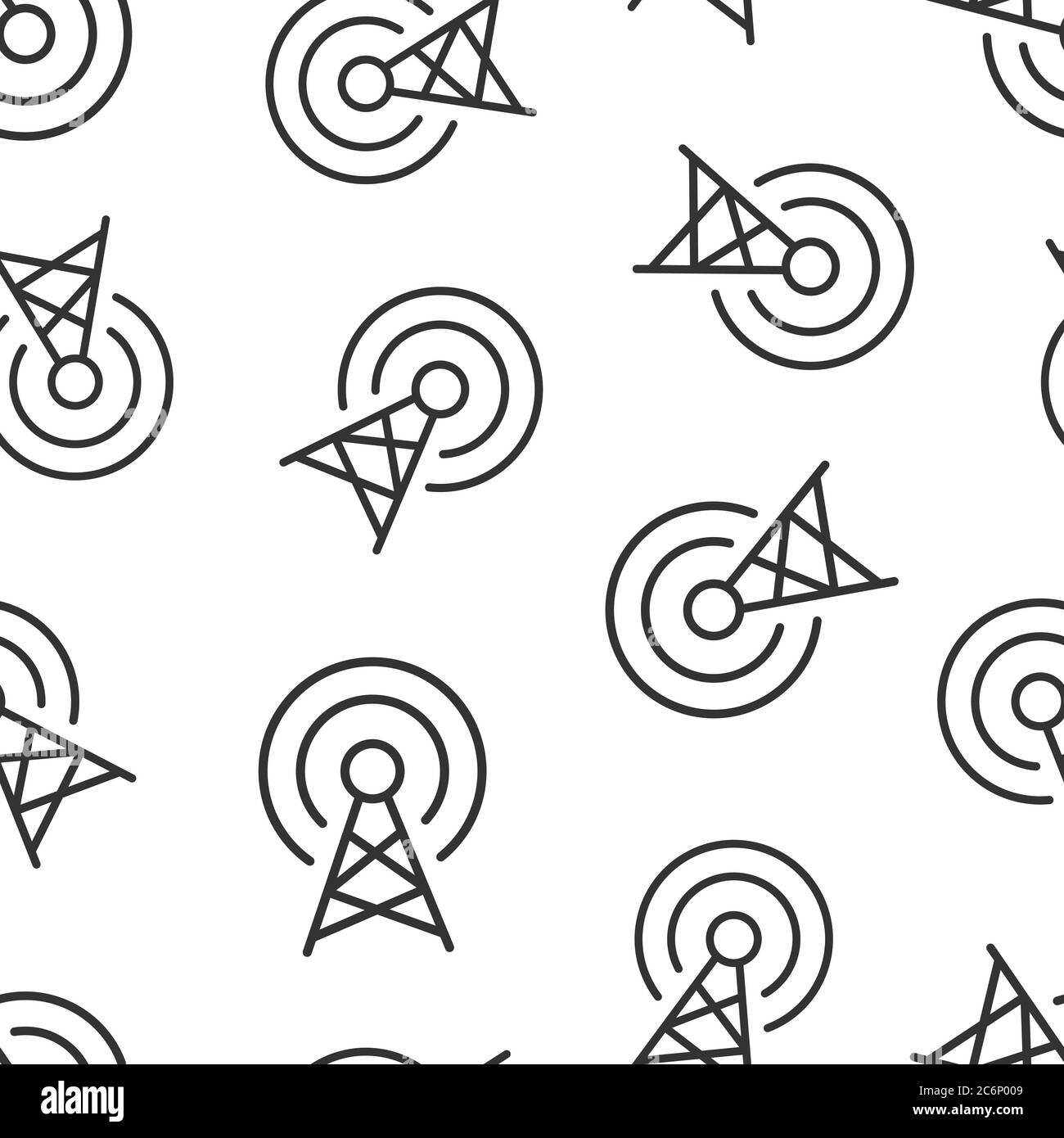 Antenna tower icon in flat style. Broadcasting vector illustration on ...