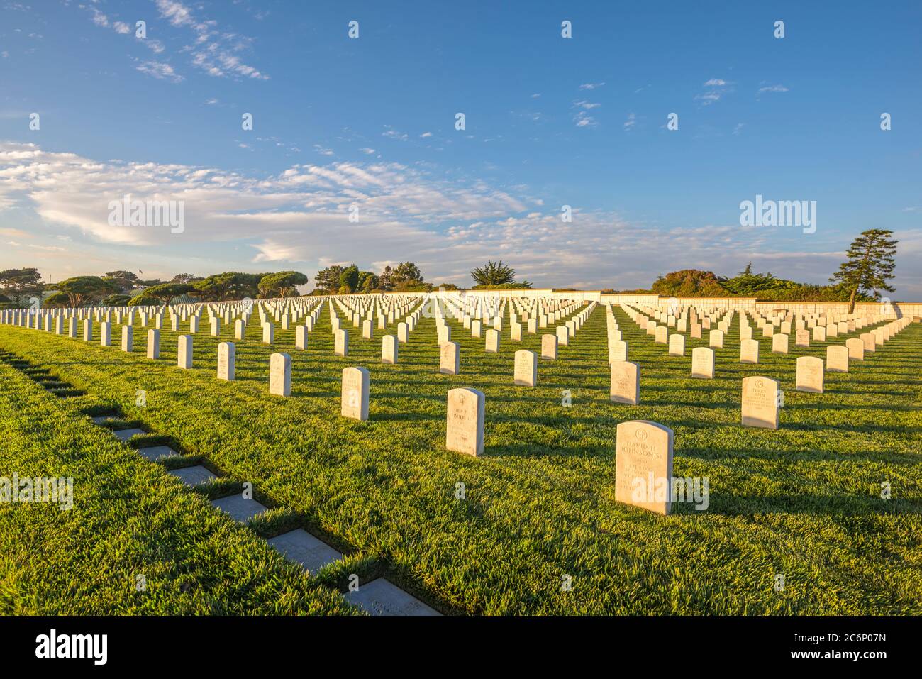 View of Fort Rosecrans National Cemetery photographed prior to sunset ...