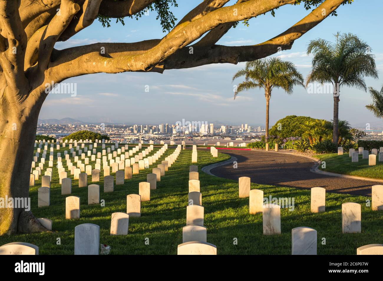 View of Fort Rosecrans National Cemetery photographed prior to sunset ...