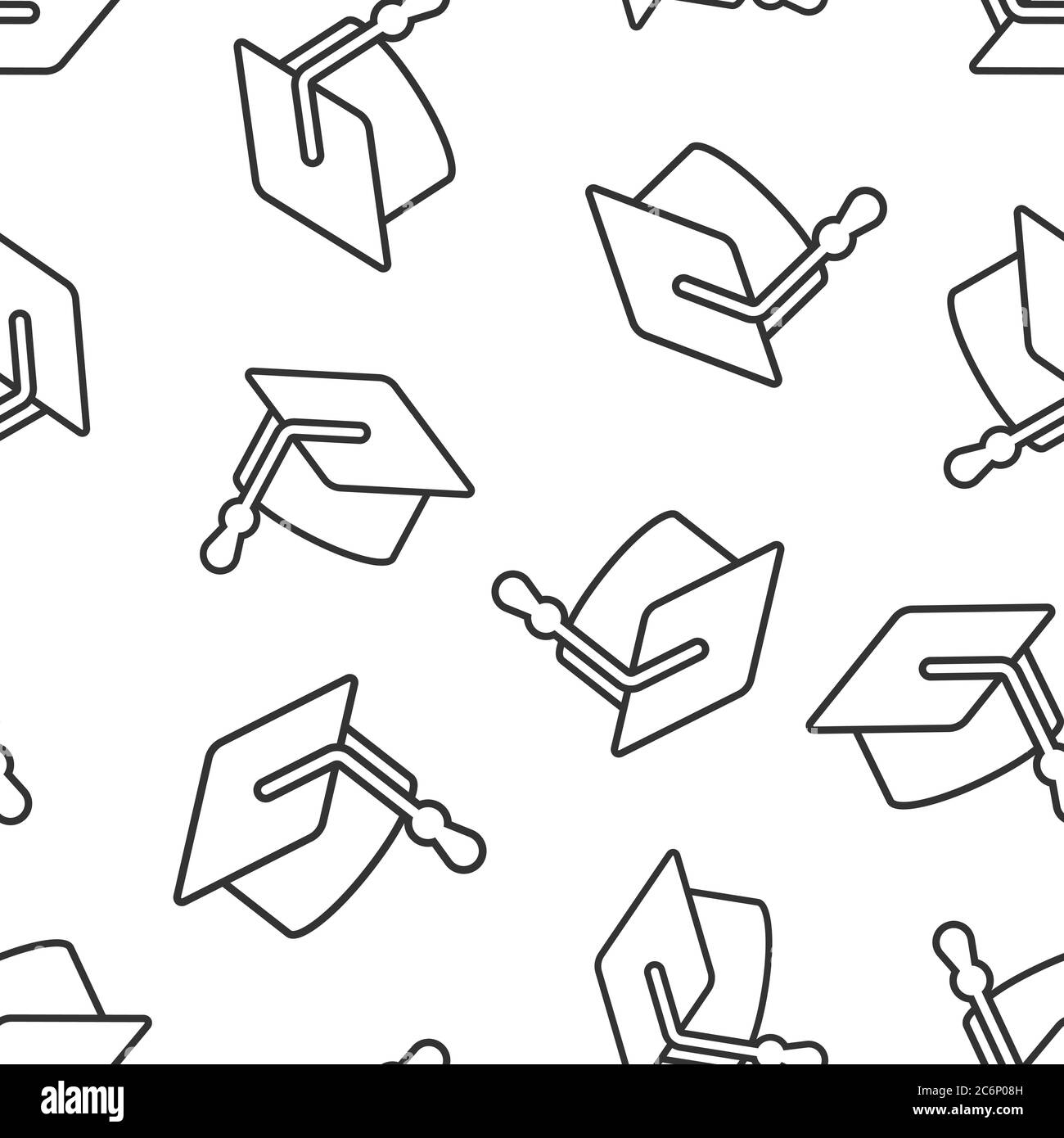 Graduation hat icon in flat style. Student cap vector illustration on ...