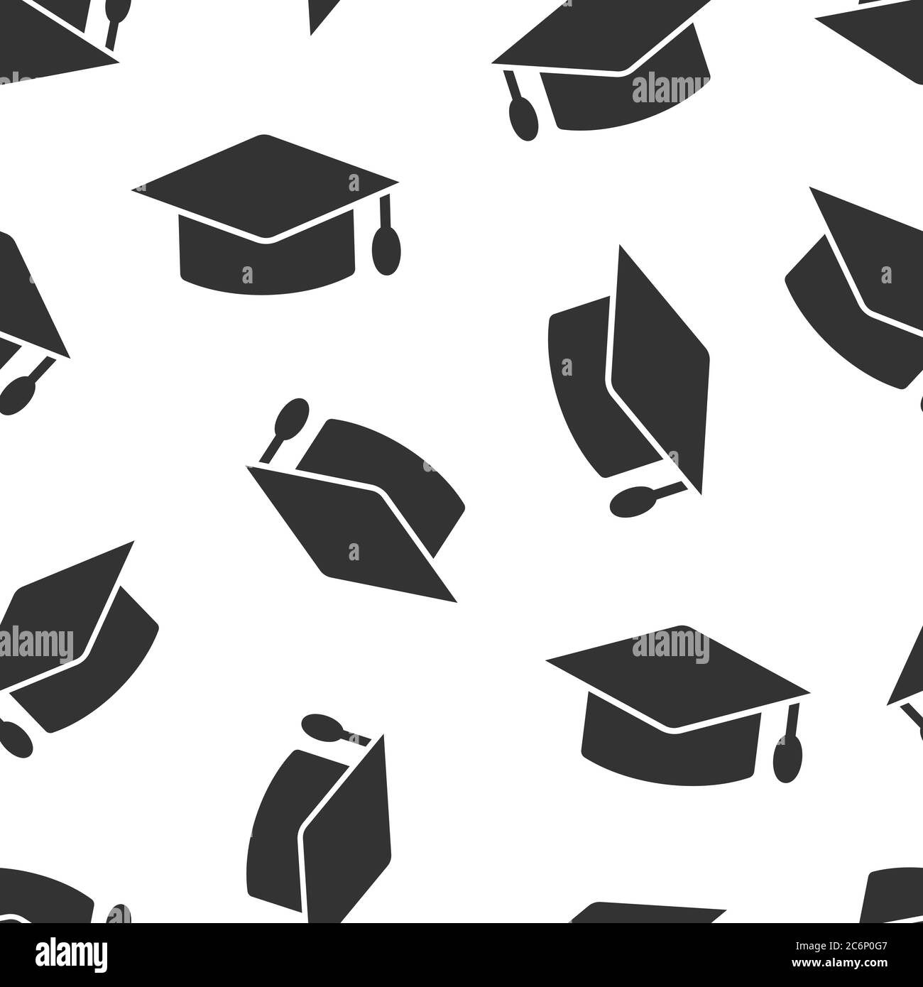 Graduation hat icon in flat style. Student cap vector illustration on ...