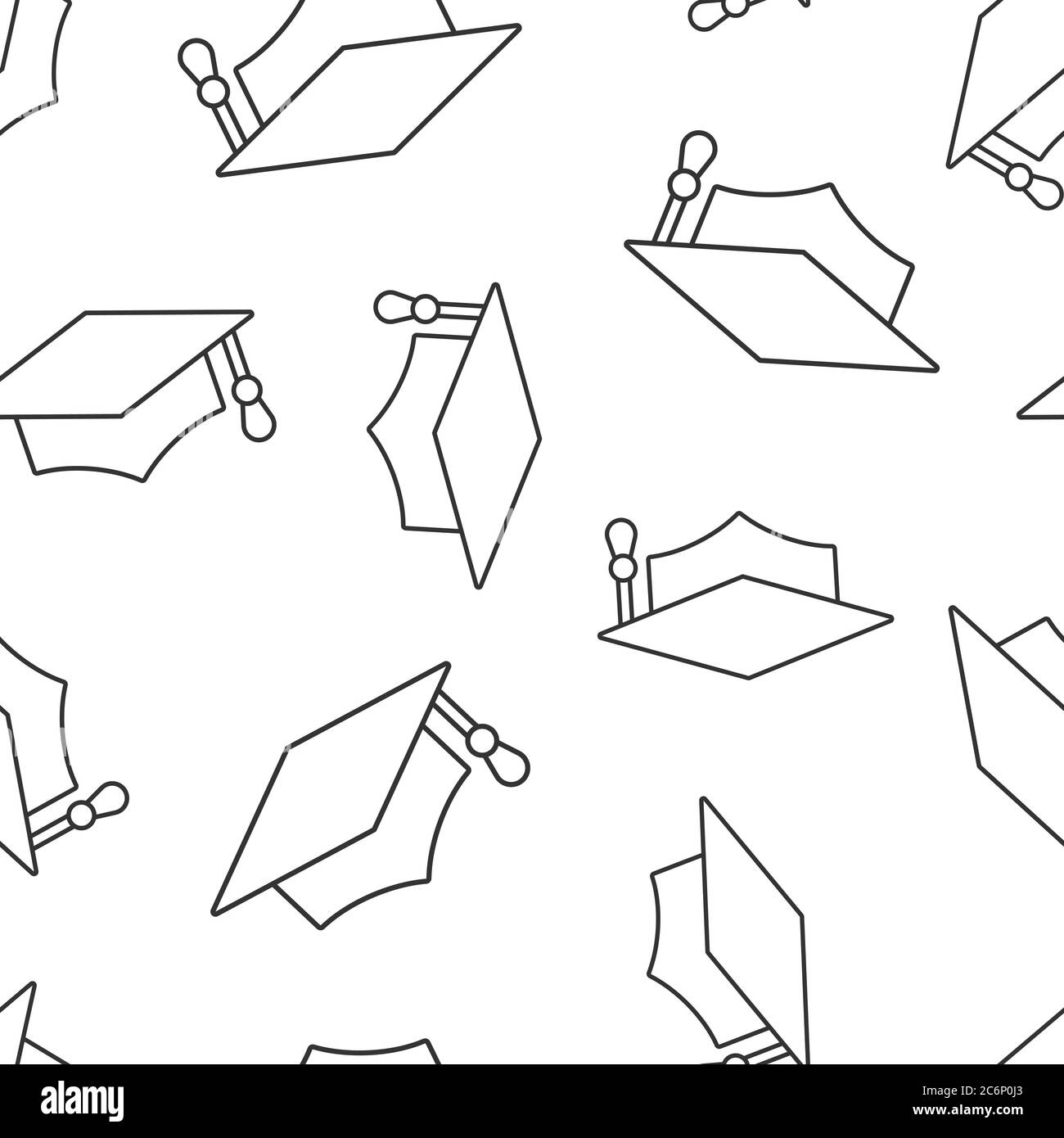 Graduation hat icon in flat style. Student cap vector illustration on ...