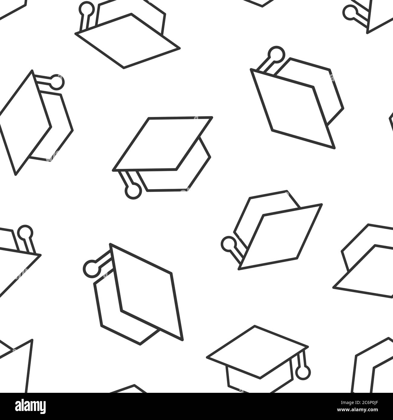 Graduation hat icon in flat style. Student cap vector illustration on ...